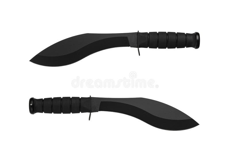 A Large Machete Knife with a Black Curved Blade. Modern Edged Weapons ...