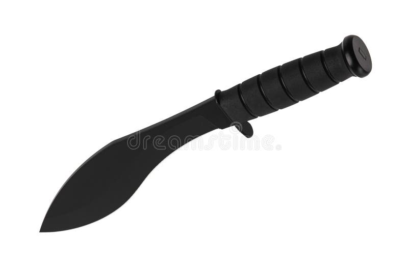 A Large Machete Knife with a Black Curved Blade. Modern Edged Weapons ...