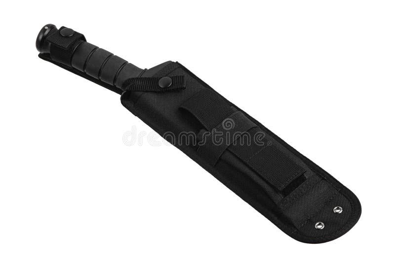 A Large Machete Knife with a Black Curved Blade. Modern Edged Weapons ...