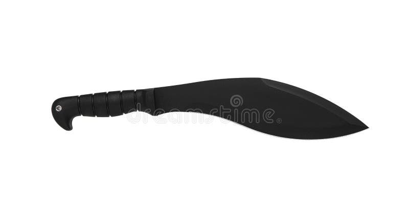 A Large Machete Knife with a Black Curved Blade. Modern Edged Weapons ...