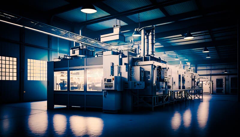 Large Machine in Large Building with Lot of Windows Generative AI ...