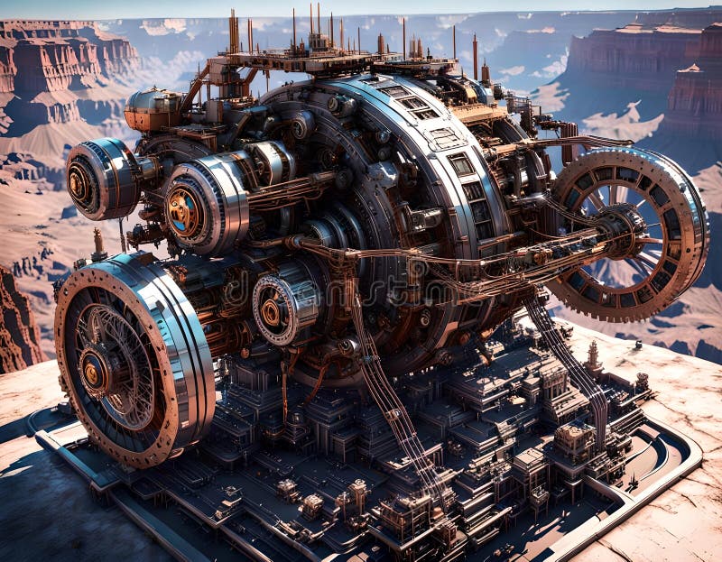 Large Machine in the Desert. Generative AI Stock Photo - Image of ...