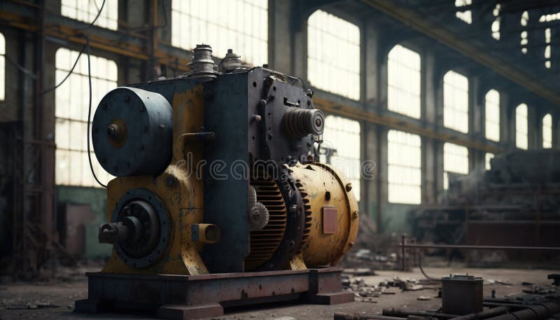 A Large Machine in a Large Building with Lots of Windows on the Side of ...