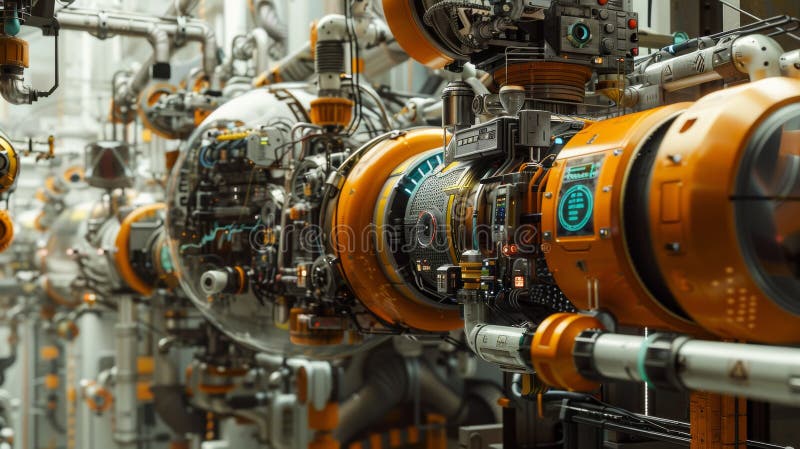 A Large Machine with Many Pipes and Valves in a Room, AI Stock Image ...