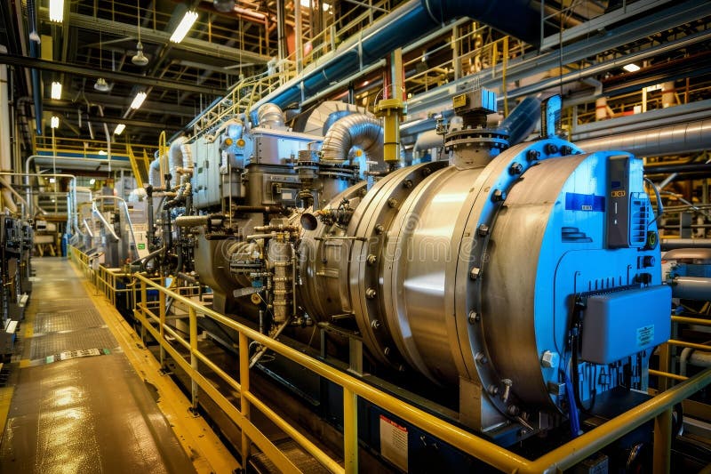 A Large Machine Operating in an Advanced Power Generation Plant Filled ...