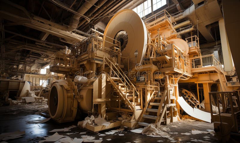 Large Machine Operating Inside Industrial Building Stock Photo - Image ...