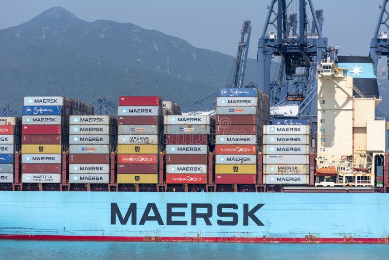 Maersk Owned Cargo, Container Ship "Nakskov Maersk" in Hong Kong ...