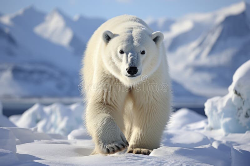 Large Male Polar Bear on Arctic Tundra Stock Illustration ...