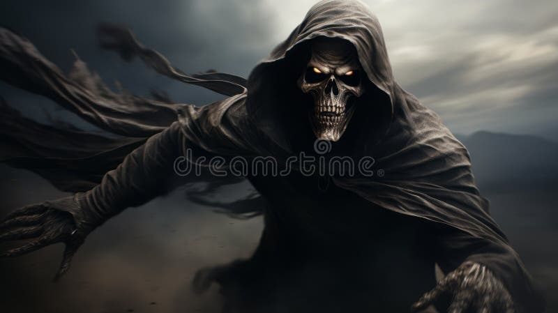 Grim Reaper a Hyperrealistic Rendering of Death S Ominous Presence ...