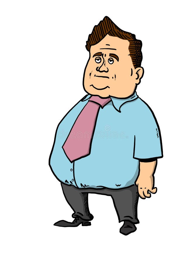 Large Man Standing and Looking Bored Stock Illustration - Illustration ...