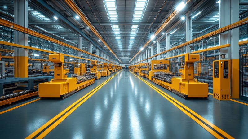 Modern Manufacturing Facility Showcasing Advanced Automation and Engineering in a Spacious ...