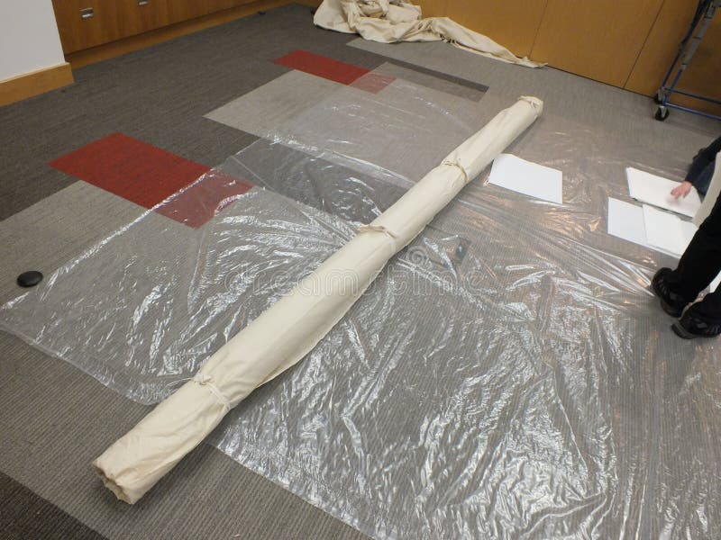 Large Map Wrapped In Linen Picture. Image: 222466068