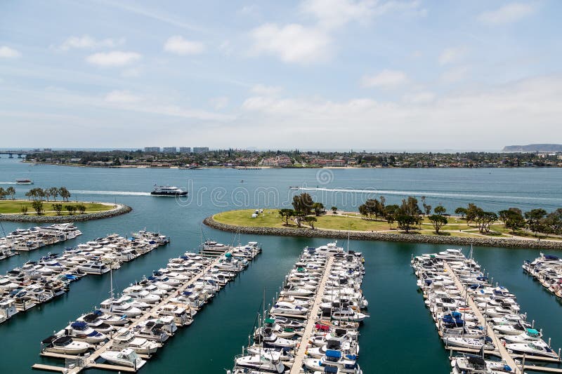 Large Marina with Coronado in Background Stock Image - Image of diego ...
