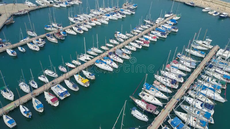 Large Marina with Various Yachts and Boats Stock Image - Image of port ...