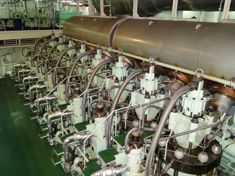 Detailed View of Marine Engine Room with Diesel Cylinders Stock Image ...