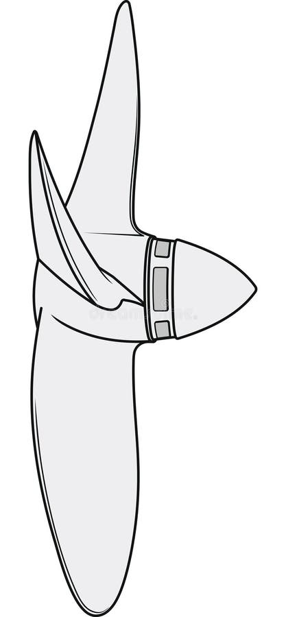 Large Marine Three-blade Ship Propeller Side View Stock Vector ...