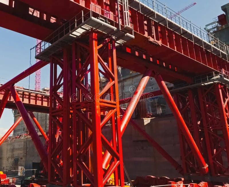 Large Massive Structures during Construction of an LNG Plant, a Lot of ...