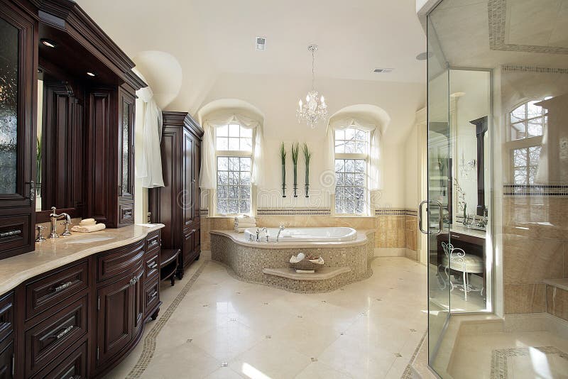 Large master bath stock image. Image of real, upscale - 12662549