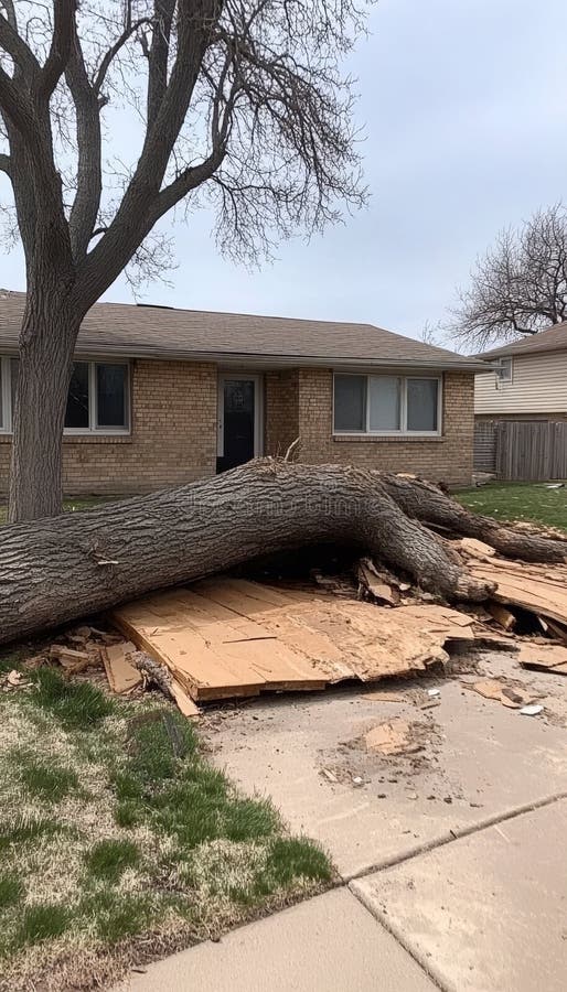 Large Mature Tree Falls on Residential Home during Storm, Causing ...