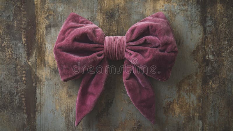 A Large Mauve Velvet Bow on a Textured Background Stock Illustration ...