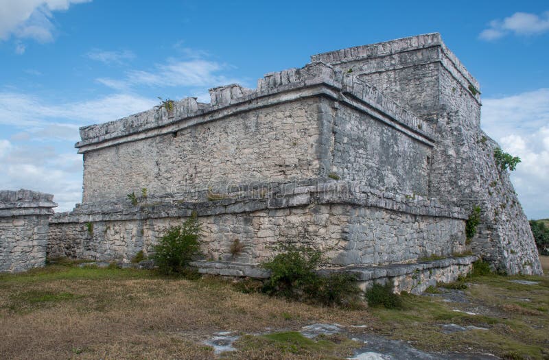 Large Mayan Temple at Tulum Stock Photo - Image of mayan, yucatan ...