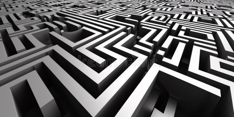 A Large Maze with Many Different Shapes and Sizes, AI Stock Image ...