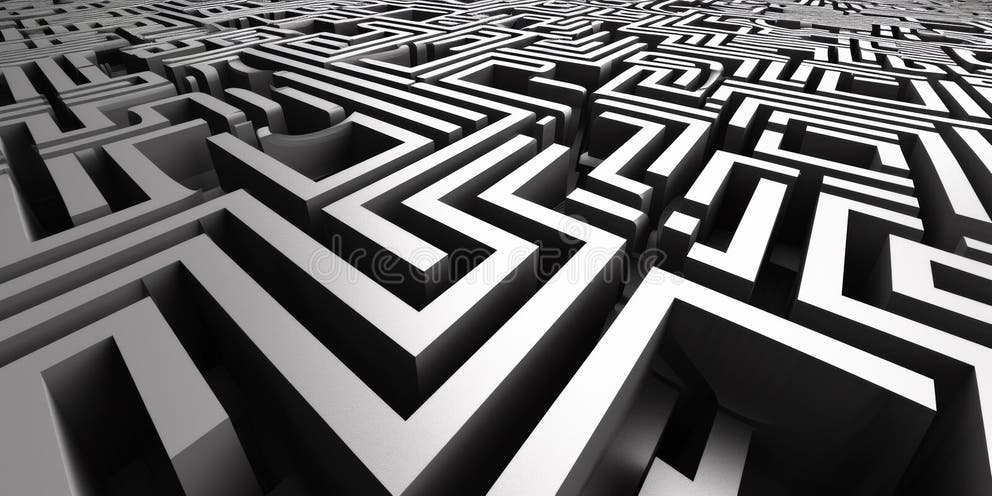 A Large Maze with Many Different Shapes and Sizes, AI Stock Image ...
