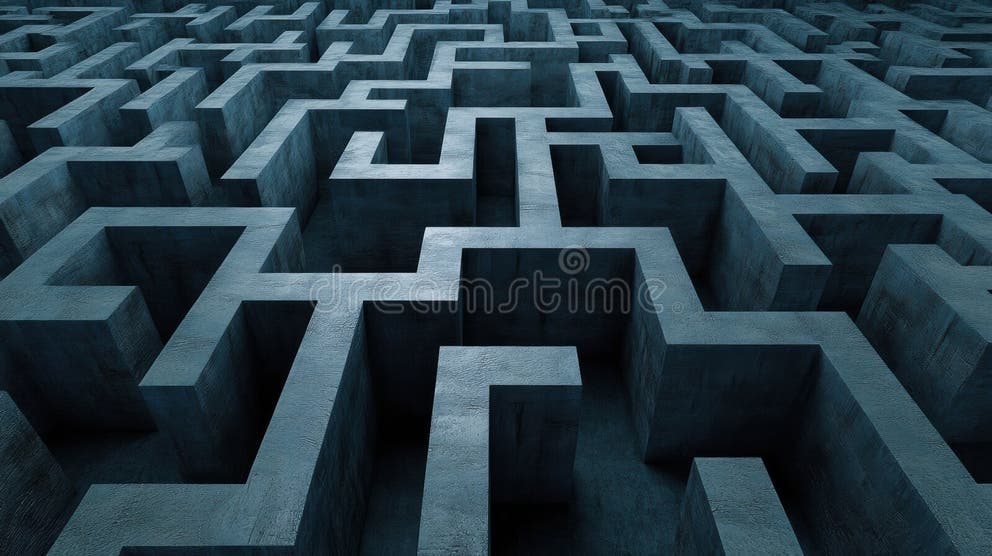 A Large Maze with Many Different Shapes and Sizes, AI Stock ...