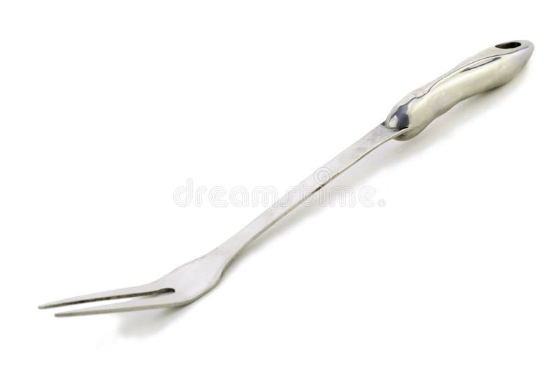 Large Meat Fork Isolated on White Background Stock Image - Image of ...