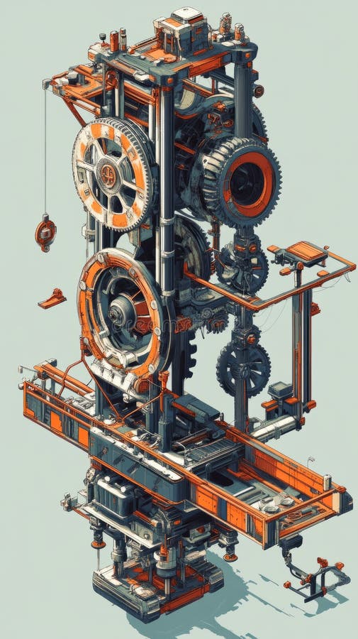 Large Mechanical Structure with Many Gears and Wheels Stock ...