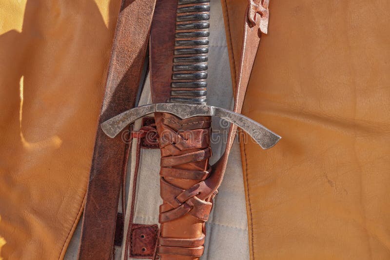 Large Medieval Knight Sword with Sheath Stock Photo - Image of ...