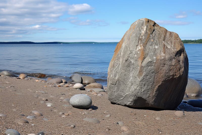 A Large and a Medium Size Rock Next To a Small Pebble Stock Photo ...
