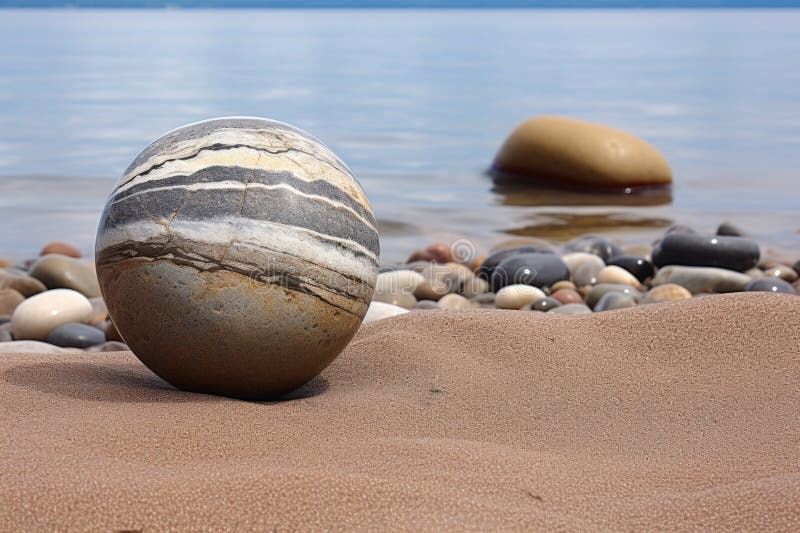A Large and a Medium Size Rock Next To a Small Pebble Stock Photo ...