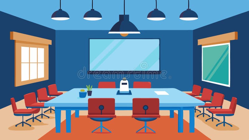 A Large Meeting Room with a Projector and Conference Table is Available ...