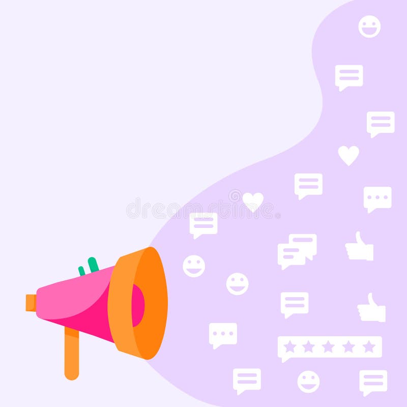 Large Megaphone Drawing with Different Messaging S and Smiley. Big ...