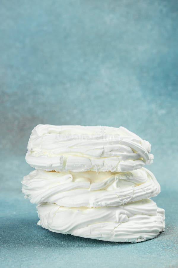 Large Meringue Pavlova Cake. Baking at Home, Vertical Image. Top View ...