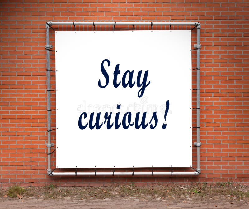 Large Message Written on a Wall - Stay Curious Stock Image - Image of ...