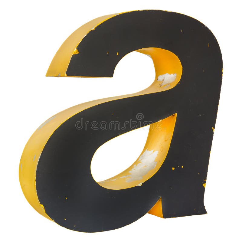 Large Metal Alphabet Letter a Isolated on a White Background Stock ...