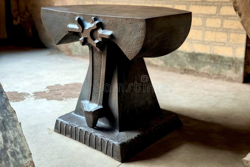 Large Metal Anvil in Shape of Table with Special Metal Hammer Stock ...