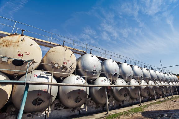 Large metal barrels stock photo. Image of conservation - 21969572
