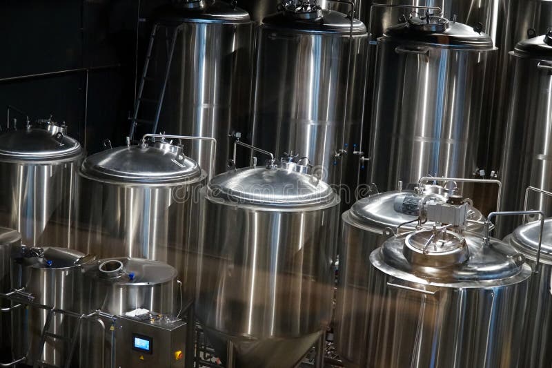 Large Metal Barrels in Which Beer is Produced Stock Image - Image of ...