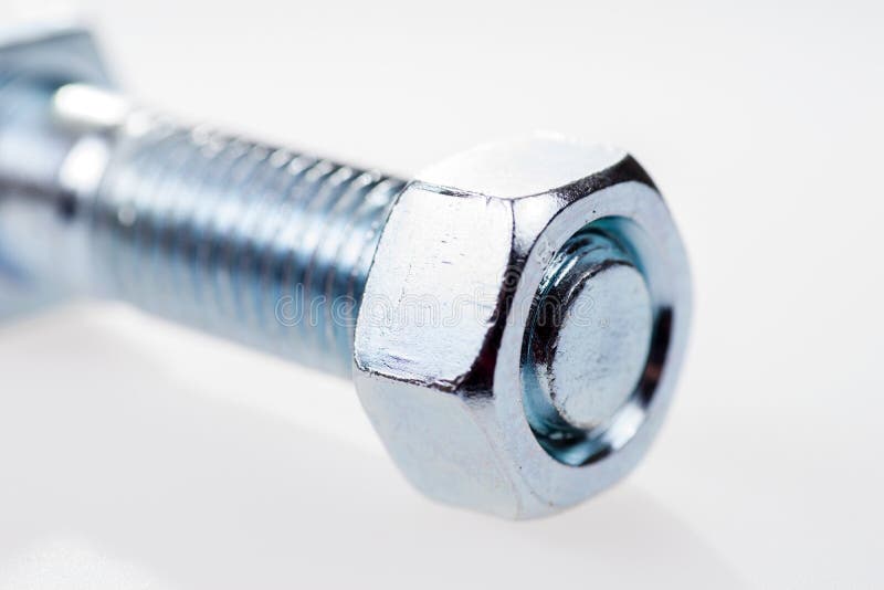 Large Metal Bolt with Nut Tightened Stock Image - Image of accessory ...