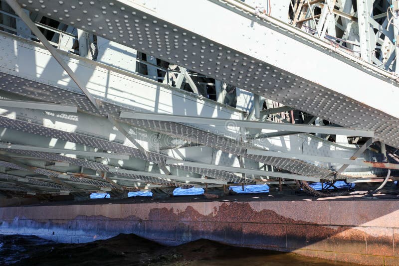 Large Metal Bridge on the River. Stock Photo - Image of river ...