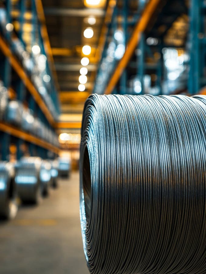 Large Metal Coil in an Industrial Factory Warehouse. Stock Image ...