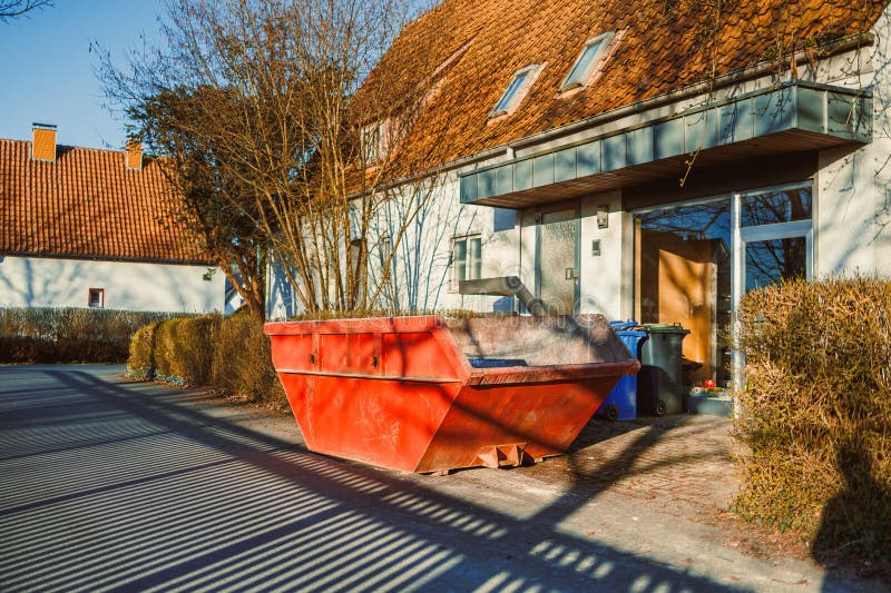 A Large Skip Container Filled To the Top with Household Waste Stock ...