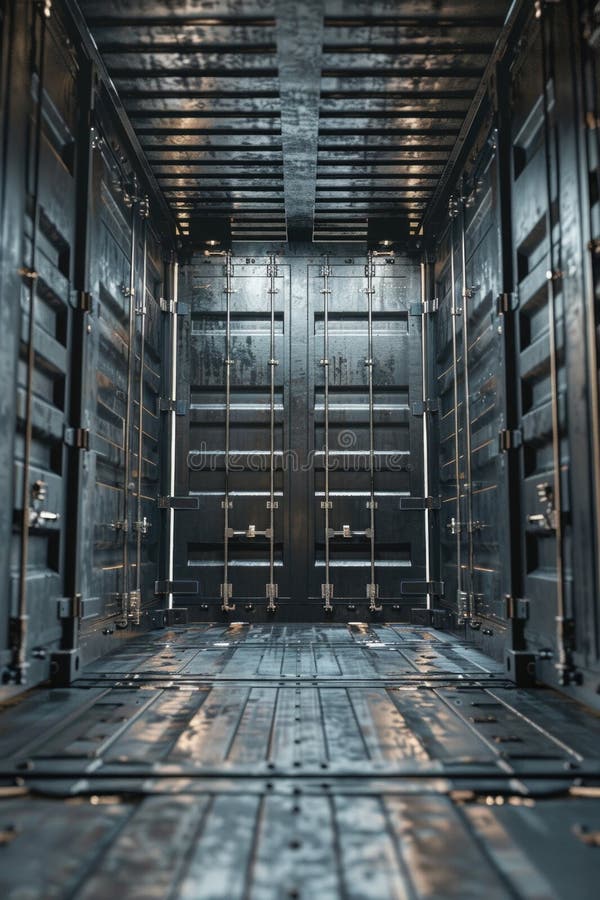 A Large Metal Container with an Open Door. Suitable for Industrial ...