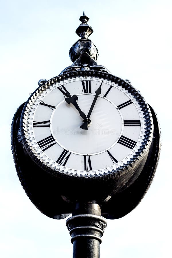 Large Metal-framed Watch, Antique Watch, Big Clock on the Dark Wall ...