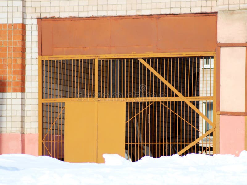 Large Metal Gate in the Building Stock Photo - Image of background ...