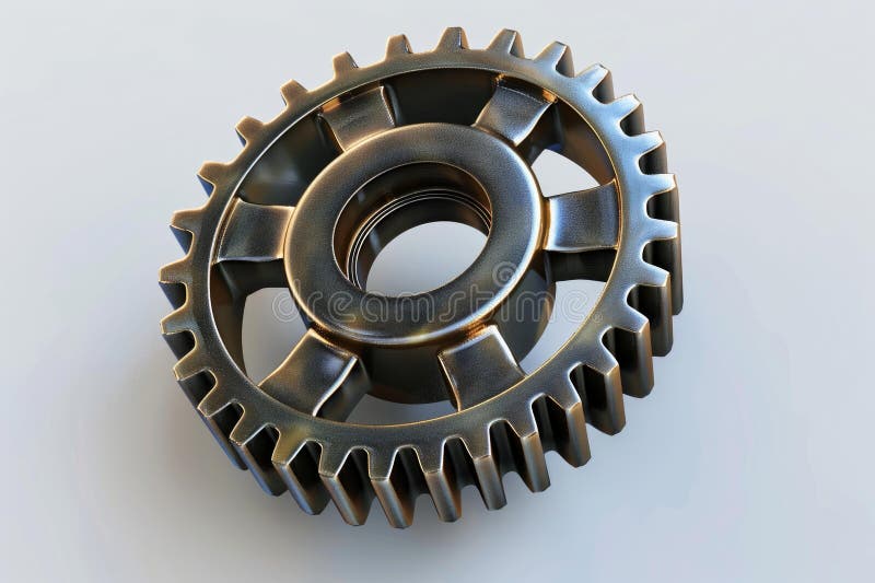 Large Metal Gear Lying on a White Surface Stock Illustration ...