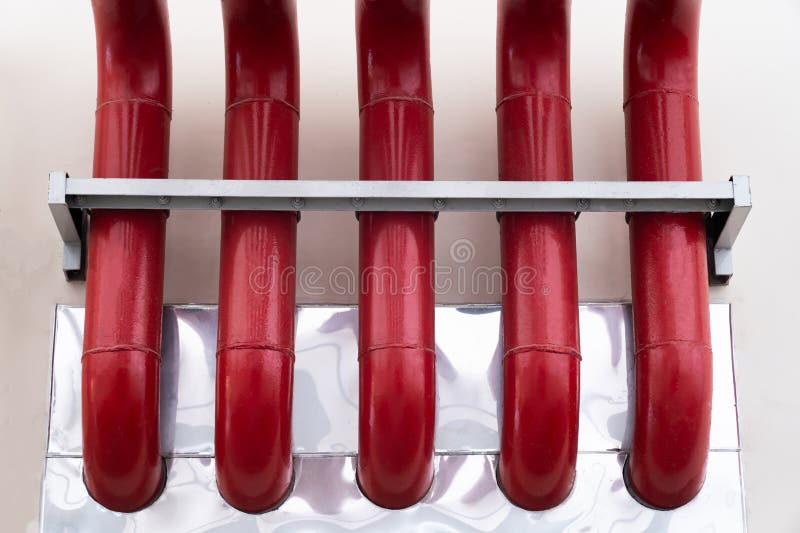 Large Metal Industrial Red Pipe Control System of Industrial Plants ...